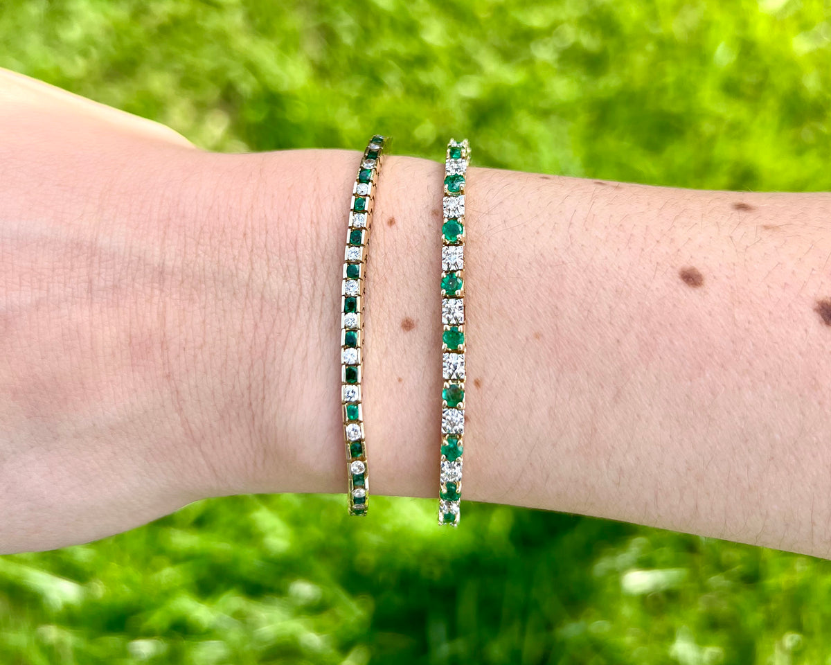 Estate Prong Set Emerald and Diamond Line Bracelet – Guy Edward Family ...